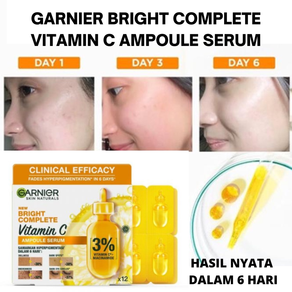 Jual Garnier Bright Complete Ampoule Vitamin C Hiperpigmentasi Serum | Shopee Indonesia