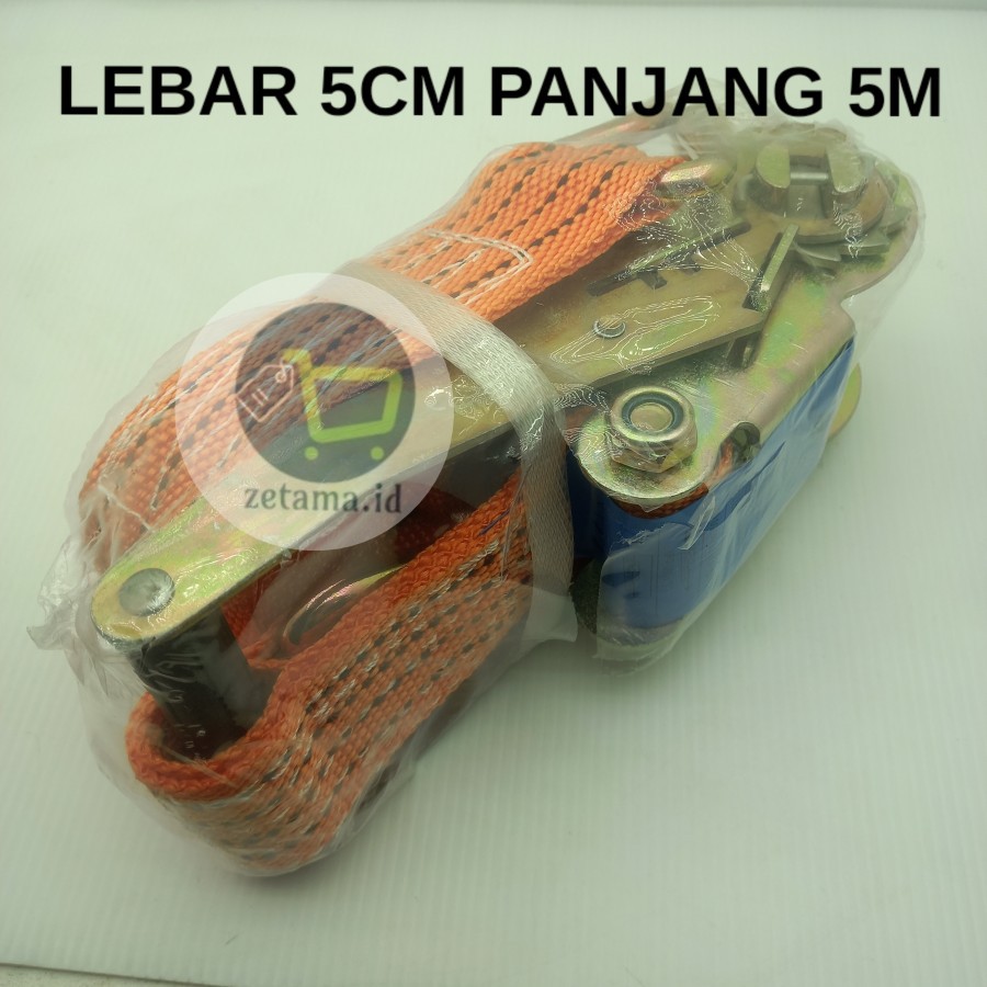 Jual Tali Strap Mobil Barang 50mm 5M 10M 15M Orange Rachet Tie Down ...