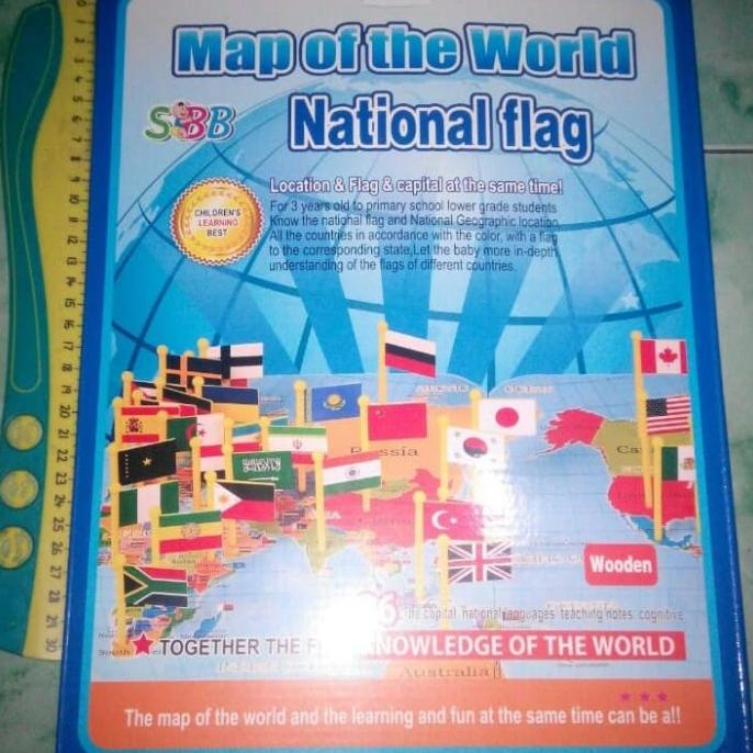 Jual Montessori Map Of The World National Flag | Shopee Indonesia