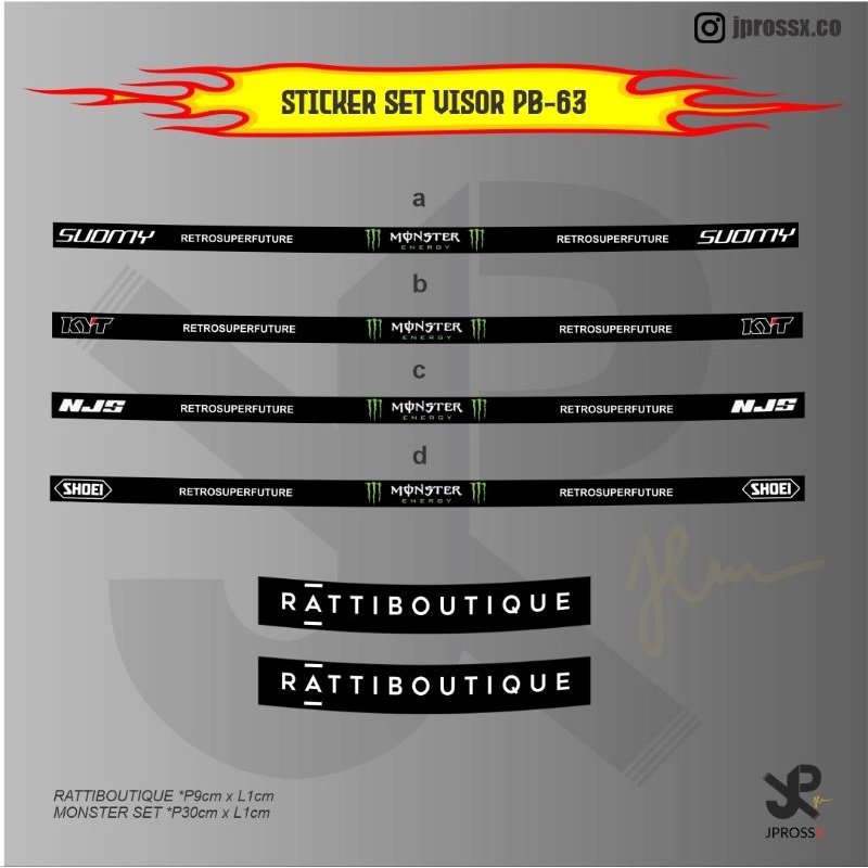 Jual STICKER VISOR HELM | MONSTER ENERGY | PECCO BAGNAIA | SUOMY ...
