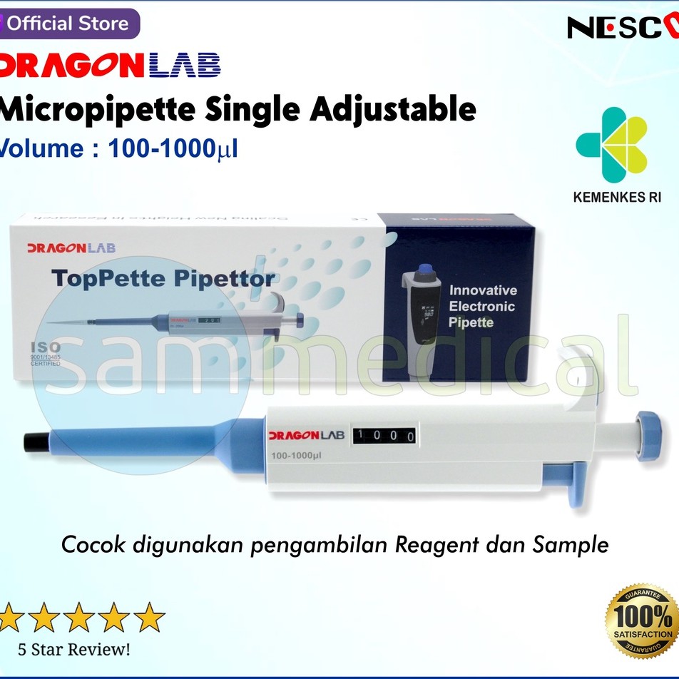 Jual Nesco Dragon Lab Micropipette Single Adjustable 100-1000ul ...