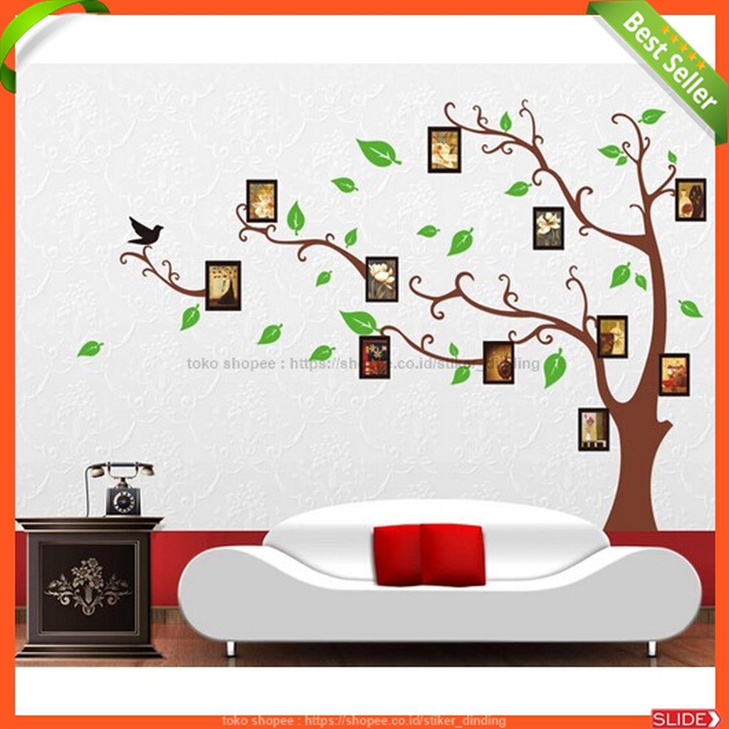 Jual STIKER DINDING WALLSTICKER WALL STICKER POHON DENGAN FRAME FOTO ...