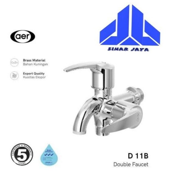 Jual AER Kran Double Kuningan-Keran Air-Kran Tembok-Kran Cabang-Brass Double Faucet D 11B ...