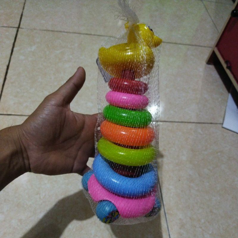 Jual mainan edukasi susun donut ring 10 susun donat | Shopee Indonesia