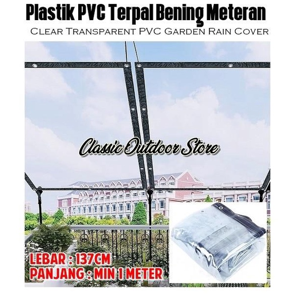 Jual Tirai Plastik Bening Penahan Air Hujan / Krei Pvc Outdoor Meteran ...
