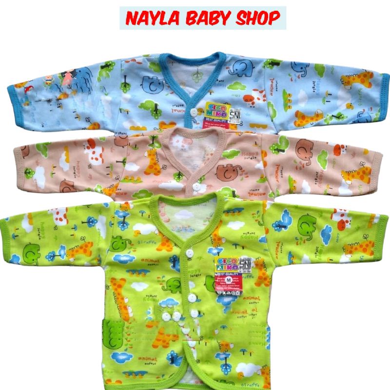 Jual (3pc)CIKO MIKO Baju Kancing Panjang /Baju Bayi Panjang Motif /Baju ...