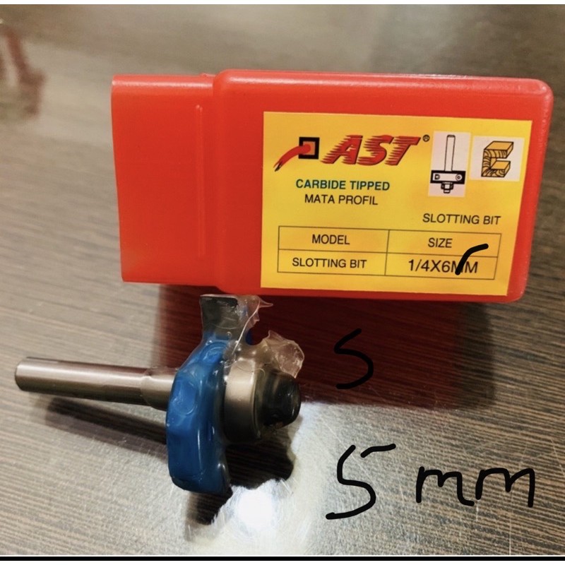 Jual Mata profil slotting bit ast 1per4x 5 mm lubang kayu buat kaca ...