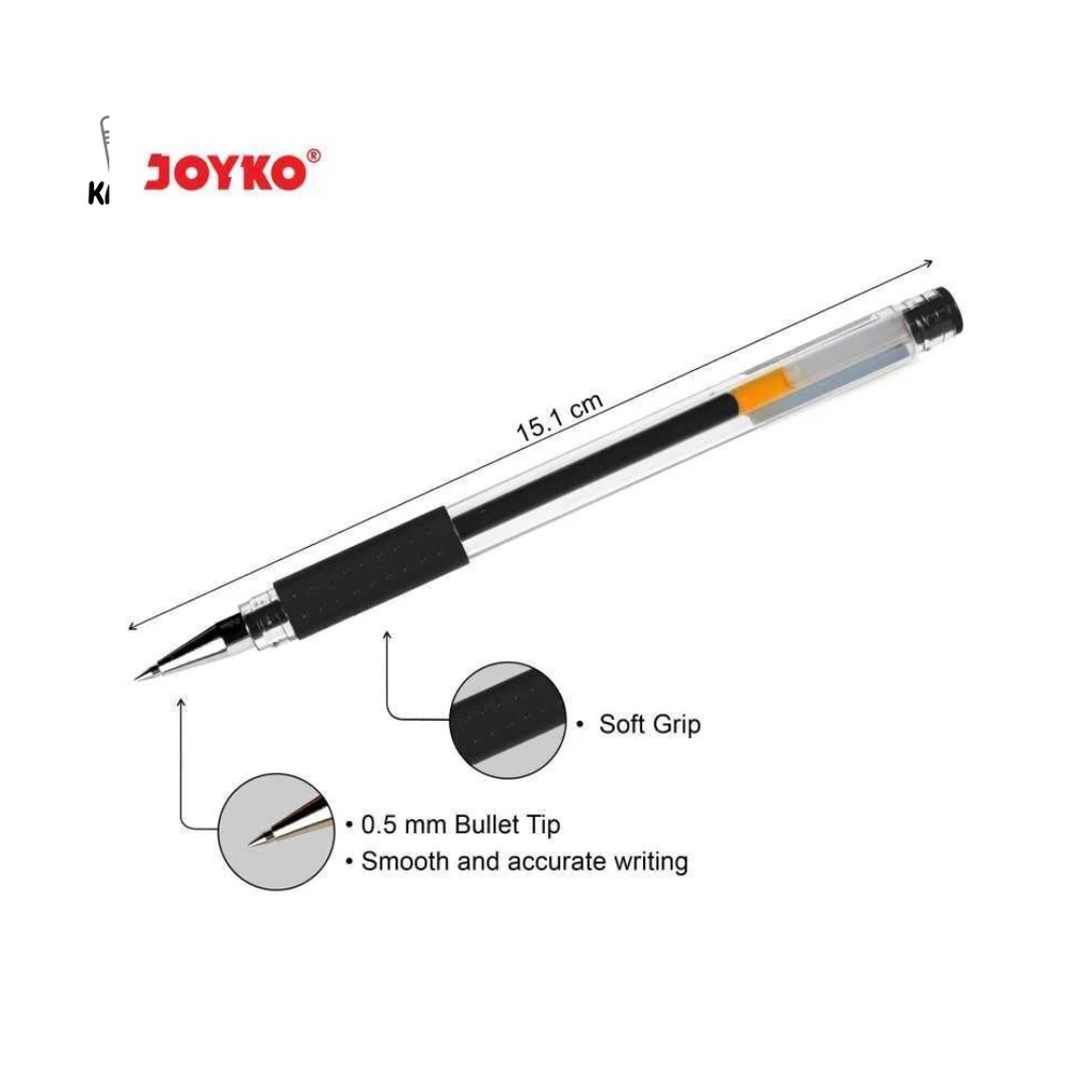Jual GEL PEN/PULPEN JOYKO JK-100 HITAM (pcs) | Shopee Indonesia