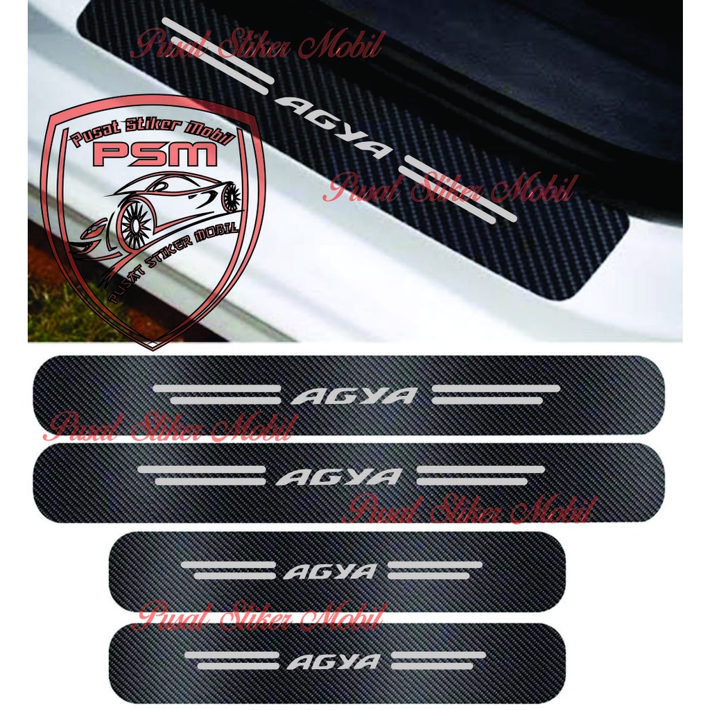 Jual NEW 4pcs stiker carbon 3D mobil Agya stiker pengaman pijakan pintu ...
