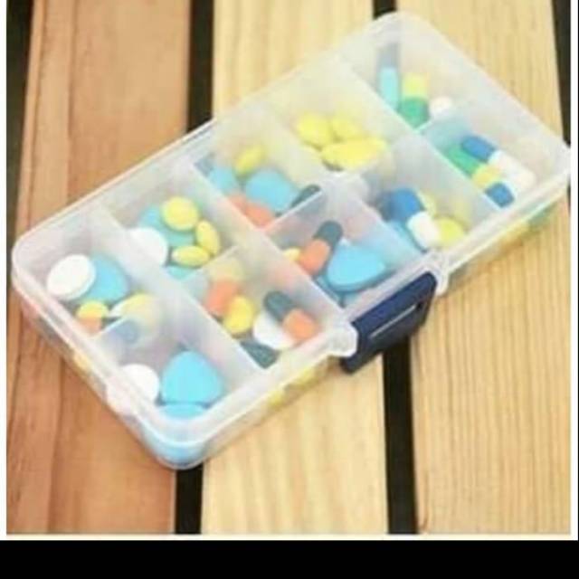 Jual Kotak obat 10 sekat Tempat Penyimpanan Box kapsul Pil case Acc ...