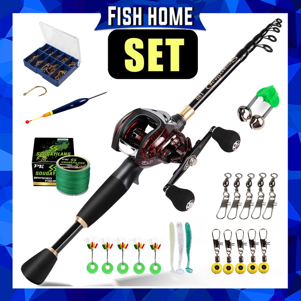 Jual Joran Pancing Set MURAH Set Memancing Portabel Fiber Karbon ...