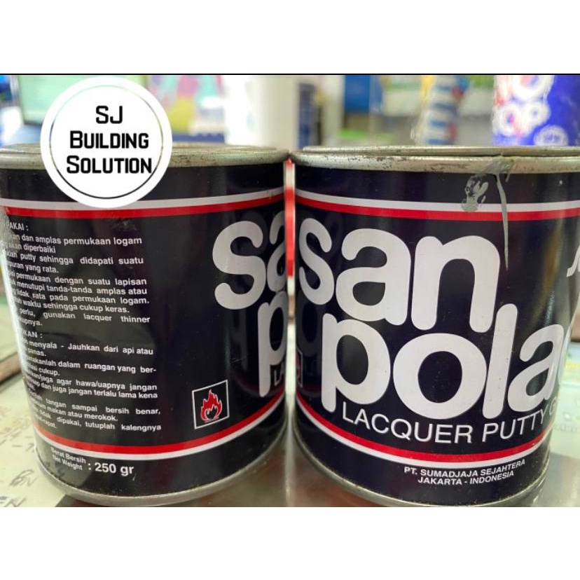 Jual Dempul Plastik SAN POLAC Halus 250gr 250 gr Dempul Besi & Kayu ...
