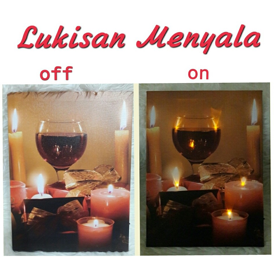 Jual Lukisan Lampu LED Menyala Hiasan Dinding Dekorasi Interior Rumah ...