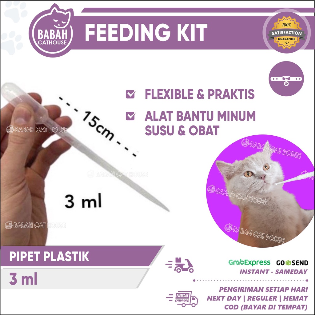 Jual PIPET PLASTIK Kucing Anjing 3ml Untuk Spet Alat Bantu Makan Minum ...