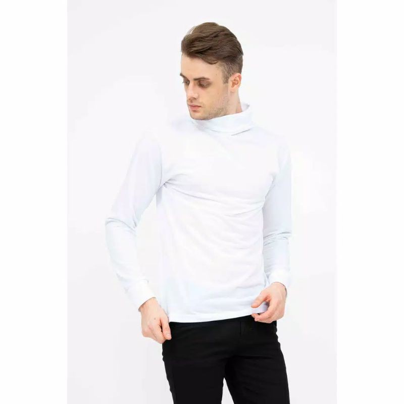 Jual Kaos Turtleneck Pria Lengan Panjang Turtle neck Korean Style Leher ...