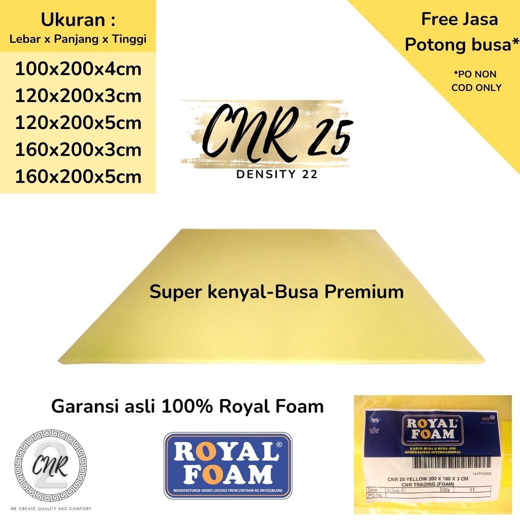 Jual Busa lembaran Royal Foam density 22, kualitas premium super kenyal ...