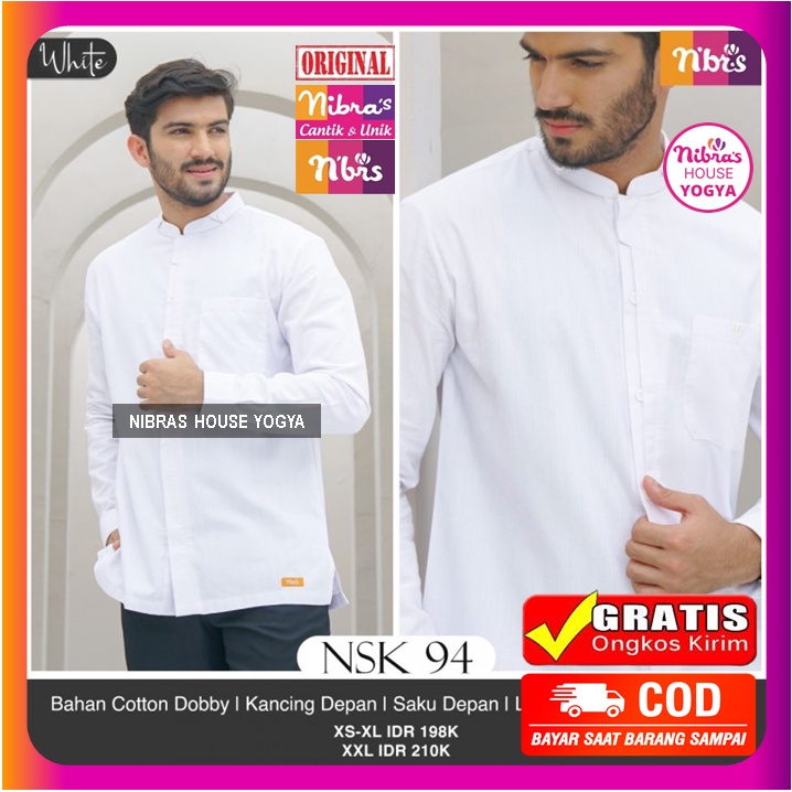 Jual Baju Koko Nibras Dewasa Lengan Panjang Putih Polos Terbaru 2022 Nsk 94 Baju Kemeja Nibras ...