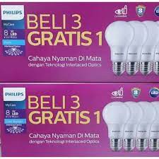 Jual Philips Paket Lampu LED MyCare 8W Putih Bulb (Isi 4 Pcs) PROMO GARANSI | Shopee Indonesia