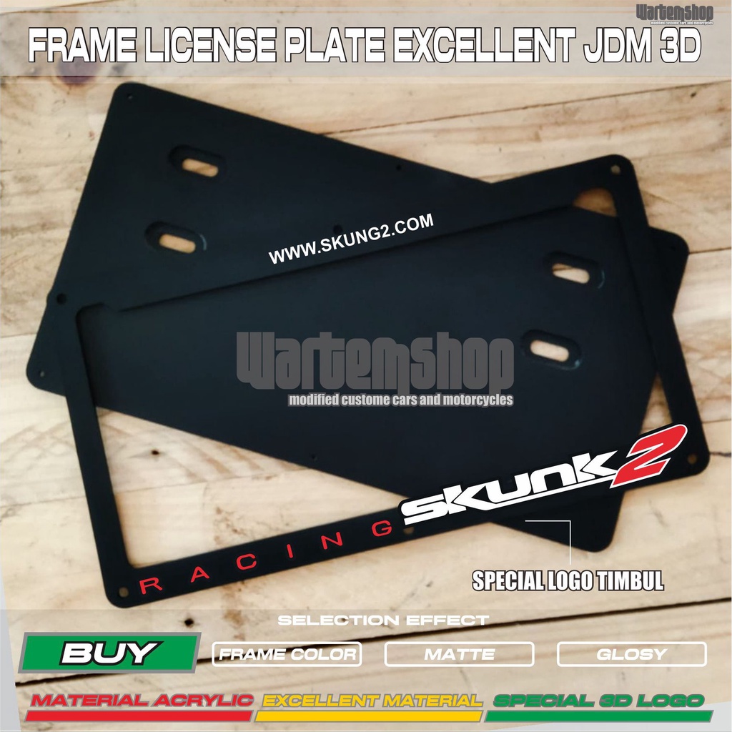 Jual FRAME LICENSE PLATE CUSTOME UNIVERSAL JDM AND USDM 3D SKUNK 2 ...