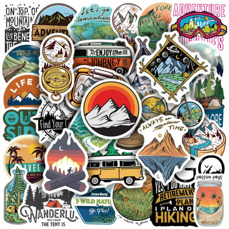 Jual STIKER PACK PENDAKI PETUALANG STYLE 260018- STIKER AESTHETIC KEREN ...