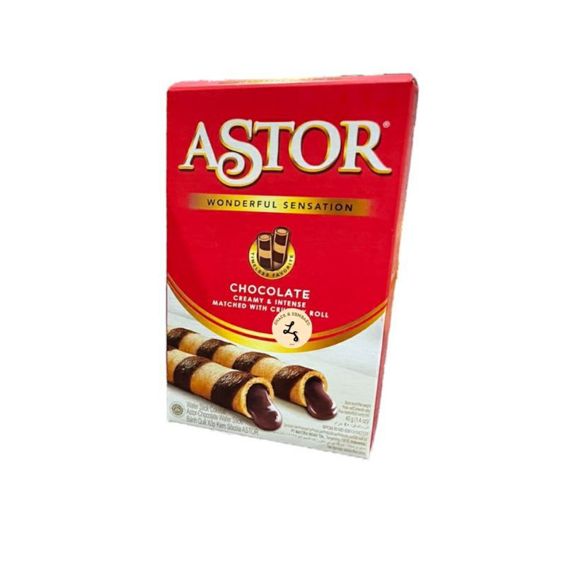 Jual ASTOR WAFER ROLL CHOCOLATE 40GR Makanan Wafer Coklat Biskuit ...