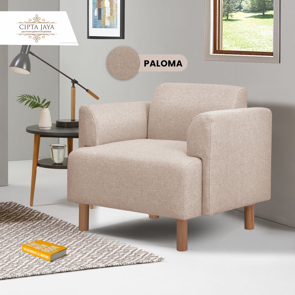 Jual Cipta Jaya - Sofa 1 Seat Dudukan Minimalis Tamara warna Paloma Ruby | Shopee Indonesia