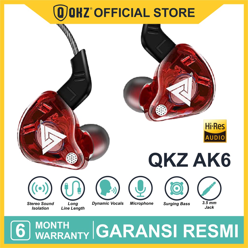 Jual QKZ AK6 with Mic In Ear Earphone Copper Driver HiFi Sport ...