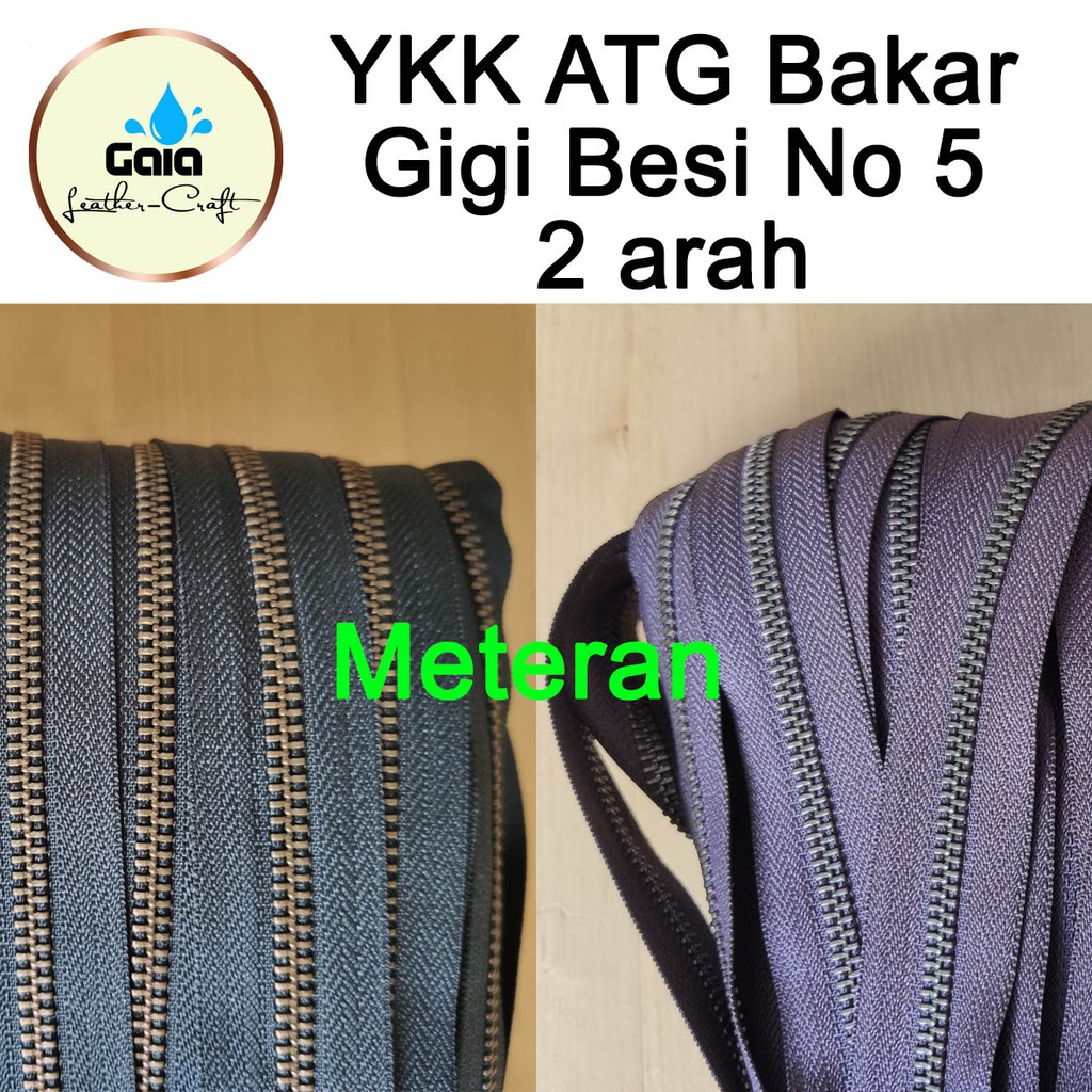 Jual YKK zipper ritsleting resleting besi no 5 dua arah ATG Bakar meteran | Shopee Indonesia