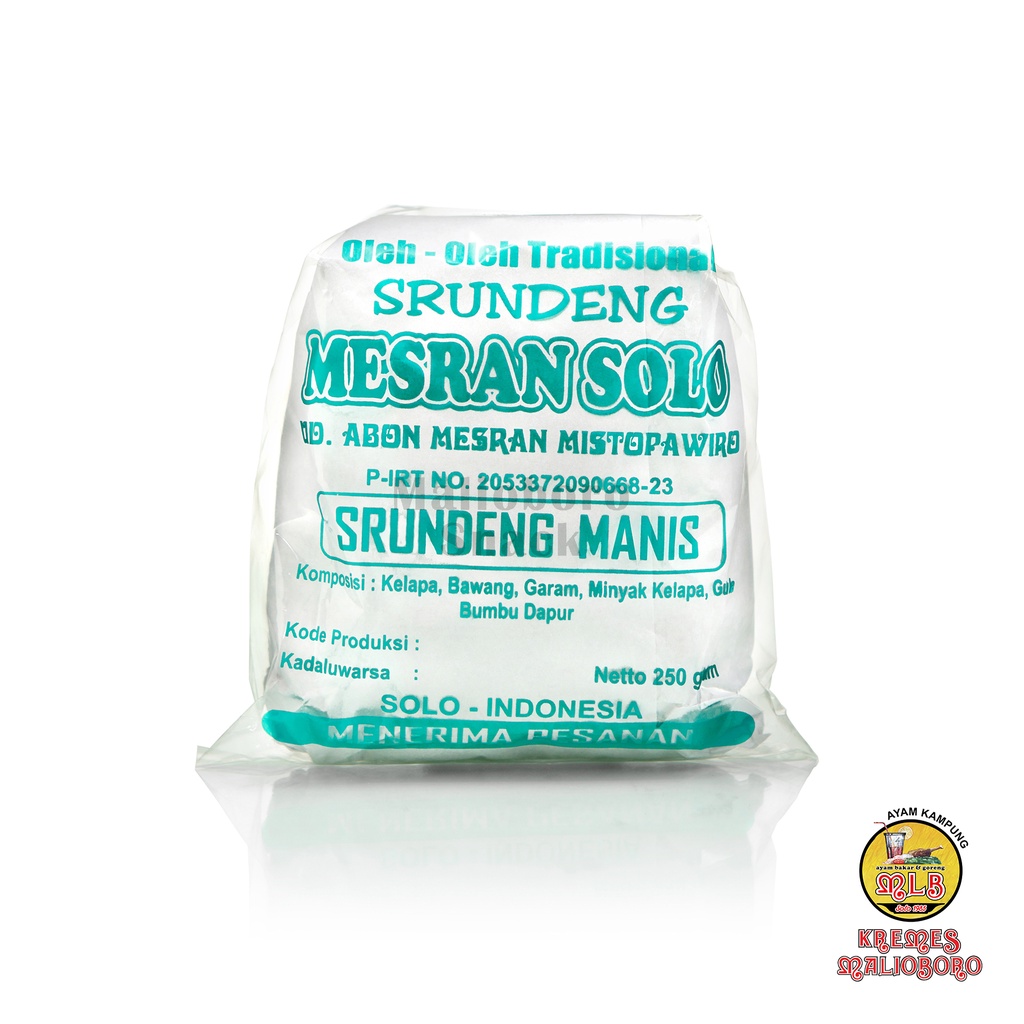 Jual Serundeng Mesran Srundeng Kelapa Manis Mesran Solo 250gr Asli ...