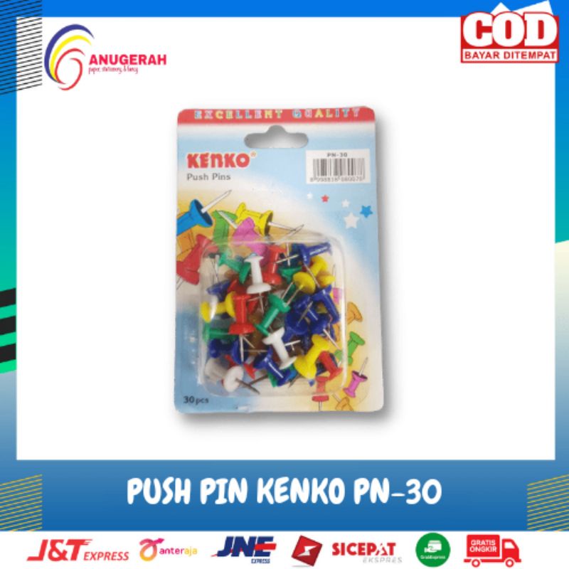 Jual KENKO PUSH PIN 30/30TR (WARNA & TRANSPARAN)(PCS) | Shopee Indonesia