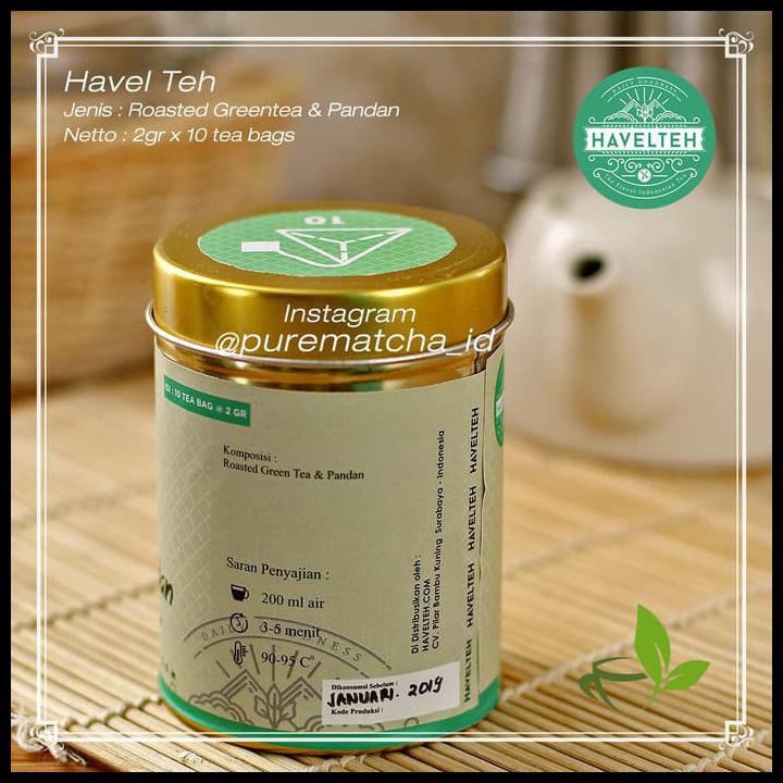 Jual Havel Teh - Soothing Pandan With Houjicha Roasted Green Tea Blend ...