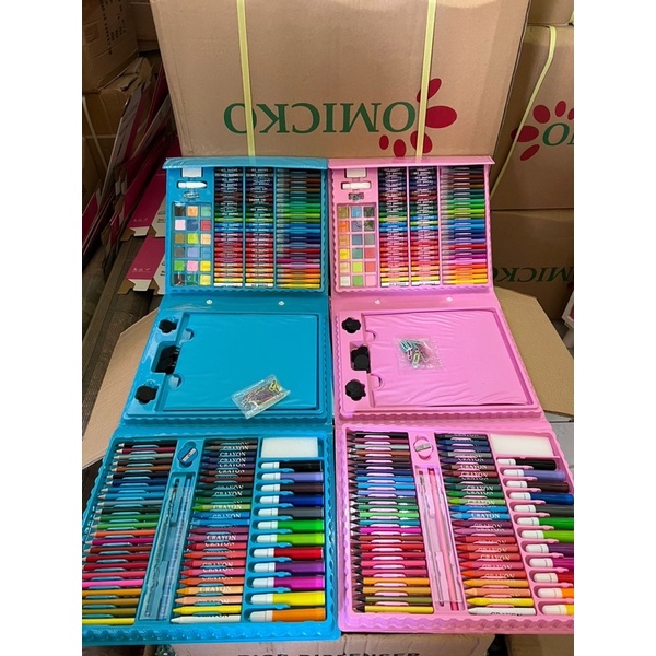 Jual crayon set 208pcs / pensil warna viral / spidol warna viral ...