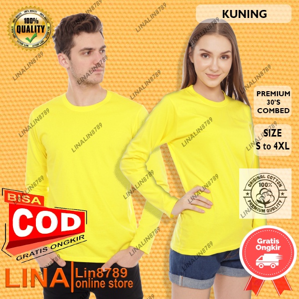 Jual KAOS POLOS LENGAN PANJANG PRIA DAN WANITA| KAOS COTTON COMBED 30S ... Jual KAOS POLOS LENGAN PANJANG PRIA DAN WANITA| KAOS COTTON COMBED 30S ...