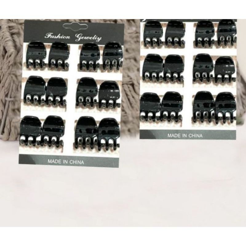 Jual ( 12pcs )Jedai Hitam Glossy / Jepit Rambut Poni Jepitan Rambut ...