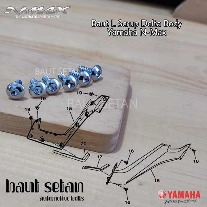 Jual Baut set scrup L body Yamaha N-Max/baut L scrup body nmax/delta ...