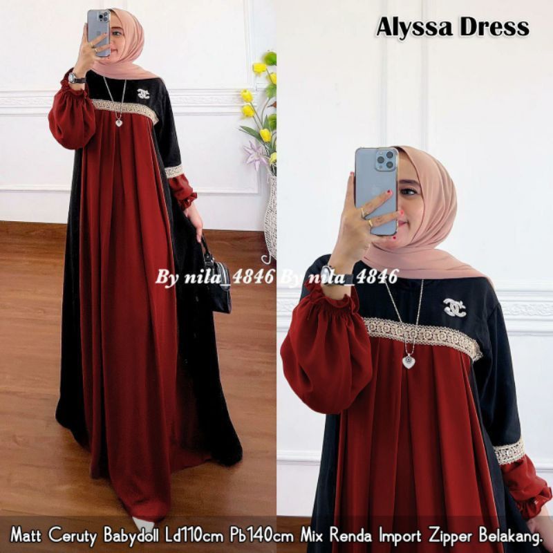 Jual ALYSSA MAXY DRESS LABEL MADANI | Shopee Indonesia