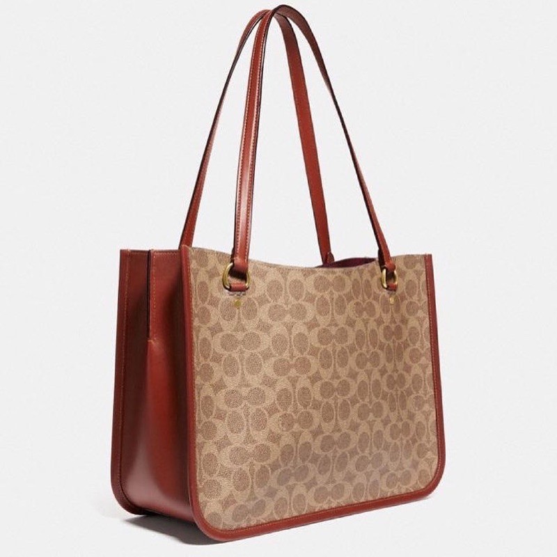 Jual Coach Tyler Carryall In Signature Canvas brass tan rust | Shopee ...