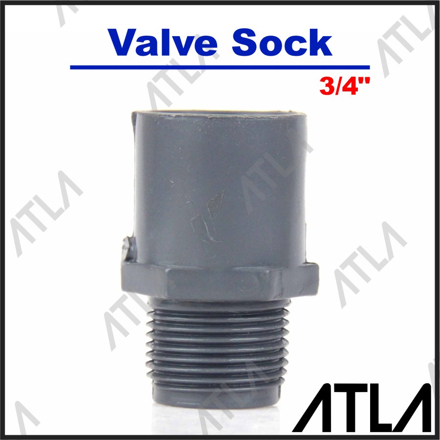 Jual Valve Sock Pipa 3/4" Fitting Sok Socket Drat Luar 3/4 Inch PVC ...