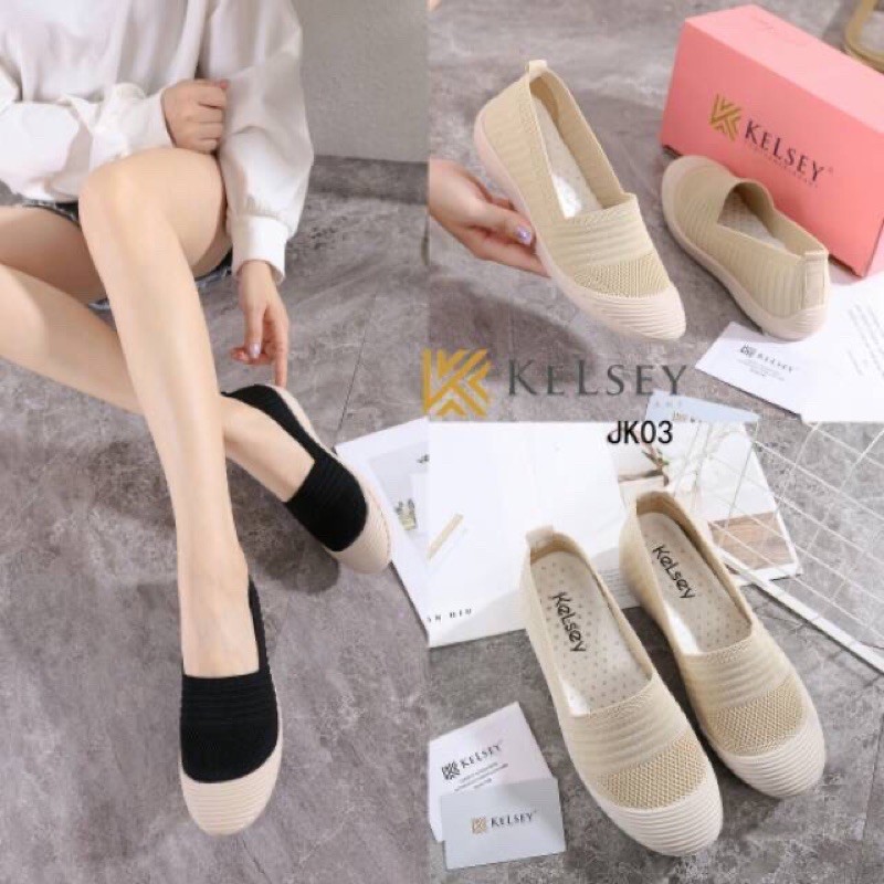 Jual Kelsey Sepatu Slip On Wanita JK03 Sepatu Flat Wanita | Shopee Indonesia