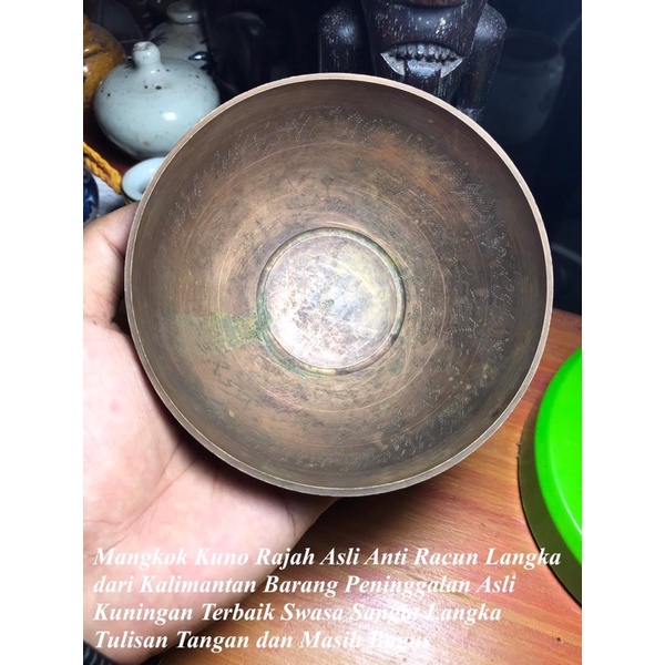 Jual Mangkok Kuno Anti Racun Rajahan Tulis Tangan Bahan Kuningan Swasa ...