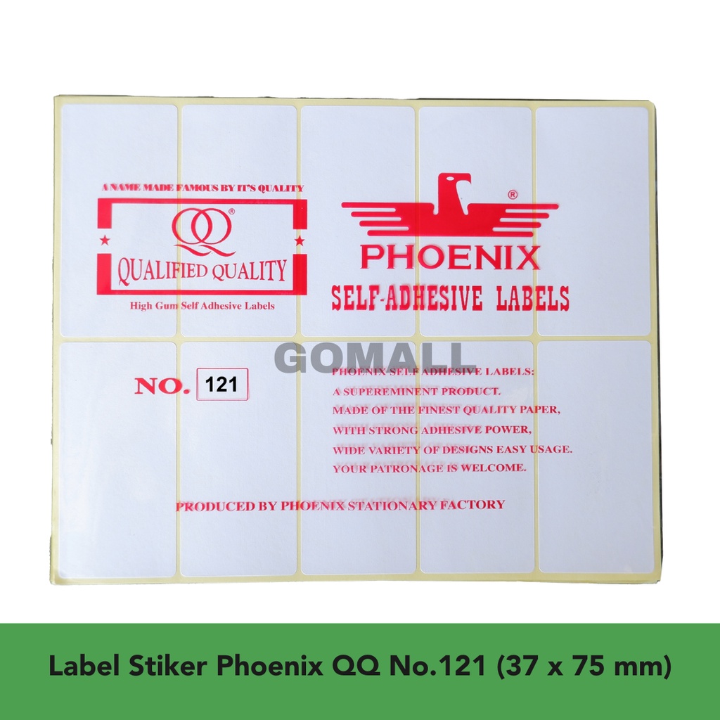 Jual Label Stiker Phoenix QQ No.121 Kertas Harga Nama Undangan 37 x 75 ...