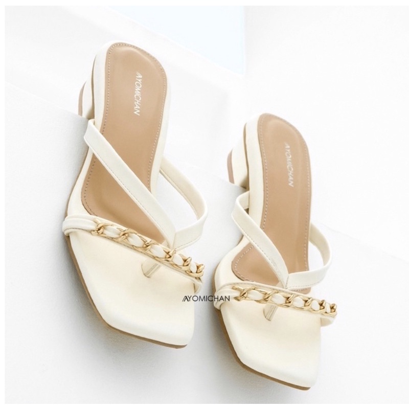 Jual Ayomichan - High Heels White/Putih Elena AMC11 Heels Wanita 3 cm ...
