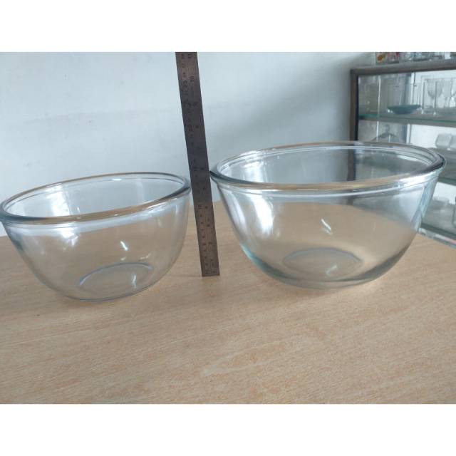 Jual 2 Size Baskom Kaca BIB / Mangkok Adonan 9 in 24cm dan 11 in 28cm ...