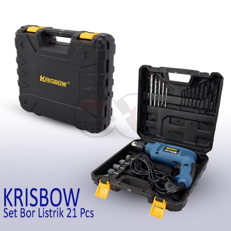 Jual Krisbow Set Bor Listrik 21 Pcs / bor dengan kotak | Shopee Indonesia