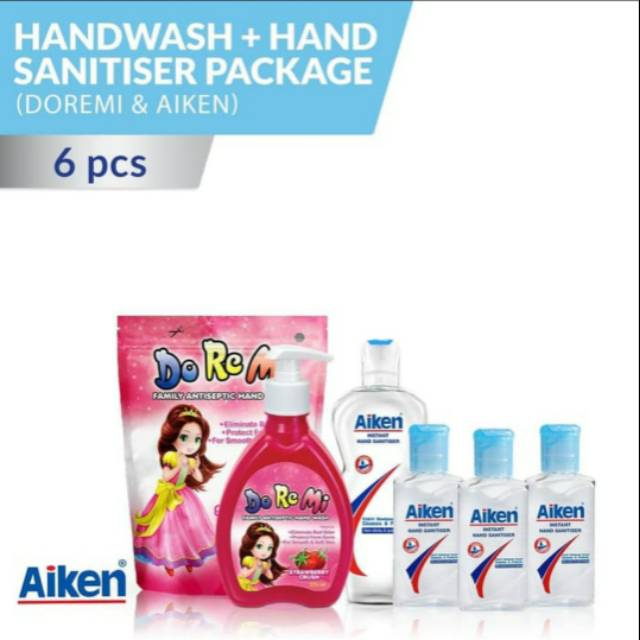 Jual Paket Bundling Hand Wash + Hand Sanitiser (Doremi & Aiken ...