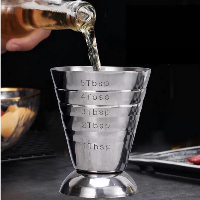 Jual Ukur | Gelas Ukur Takar Stainless Double Jigger Kopi Gula Measure ...