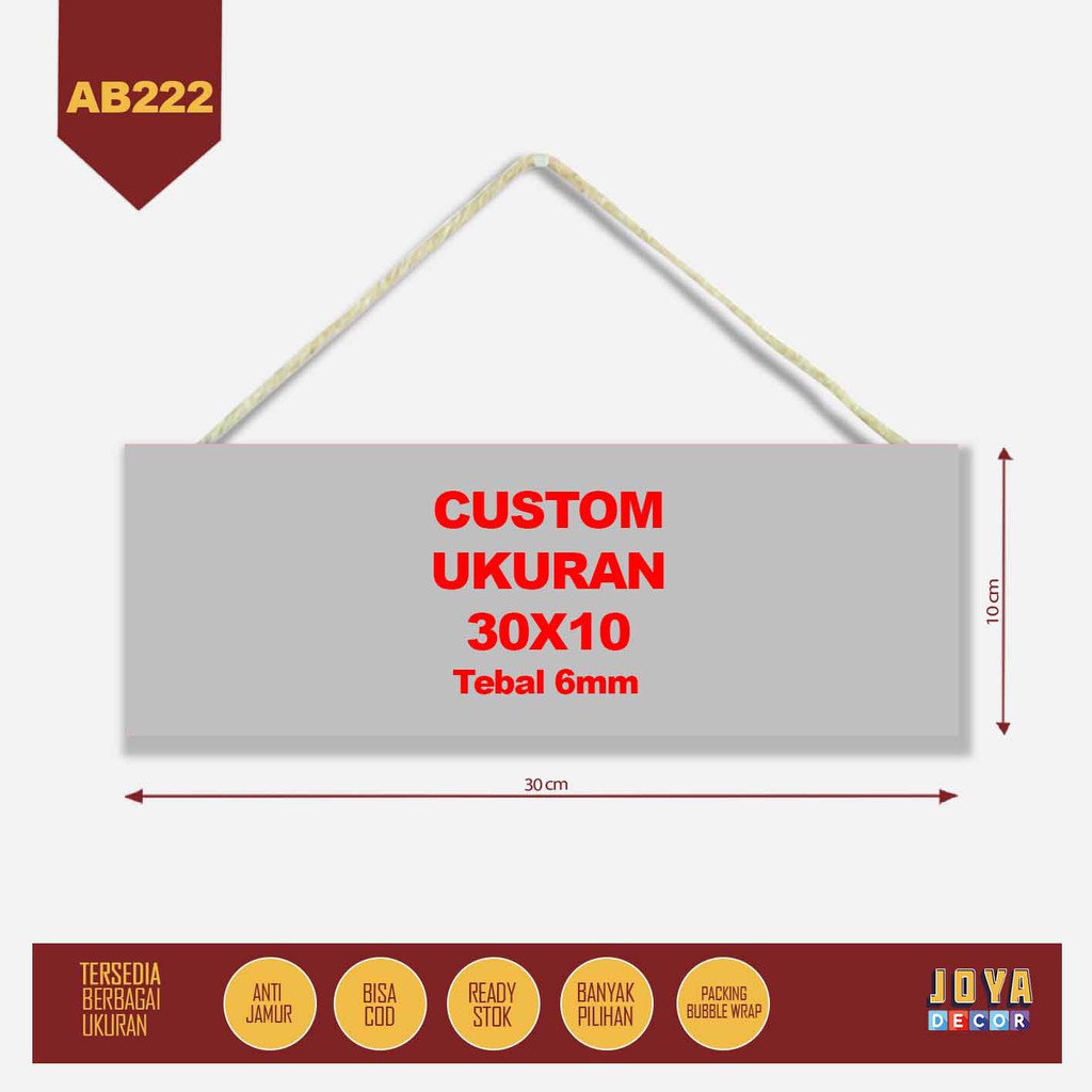 Jual Custom Request Ukuran Foto Gambar Anda Jadi Poster Kayu Hiasan Dinding AB222 6mm | Shopee ...