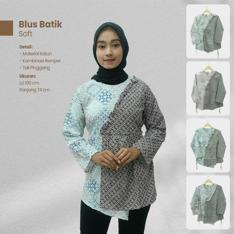 Jual Blus Batik Soft Rampel - Wahyu Kembar | Shopee Indonesia