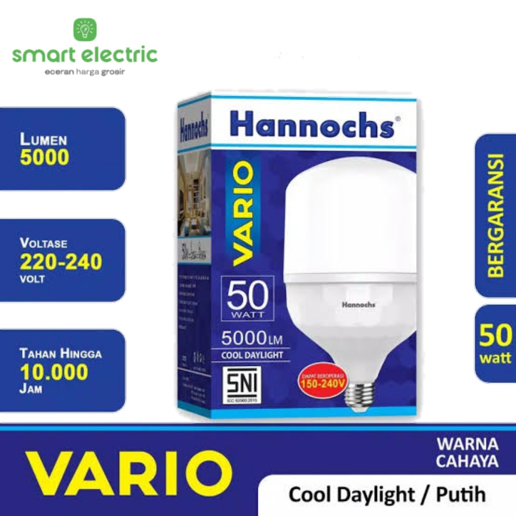 Jual Hannochs Vario 50 Watt Lampu LED Bohlam Cool Daylight Putih ...