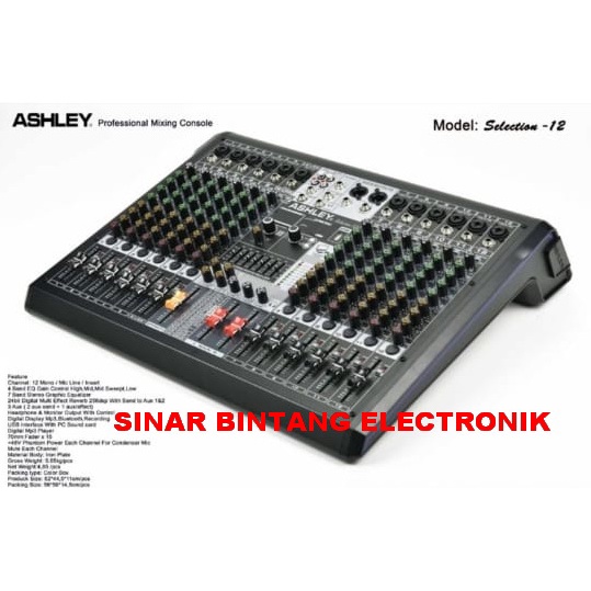 Jual mixer Ashley selection 12 mixer microverb election 12 multi effect reverb 24bit 256dsp ...